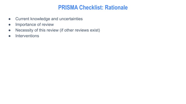 Introduction to PRISMA: Common Pitfalls & Best Practices in Systematic Review Reporting | PPT