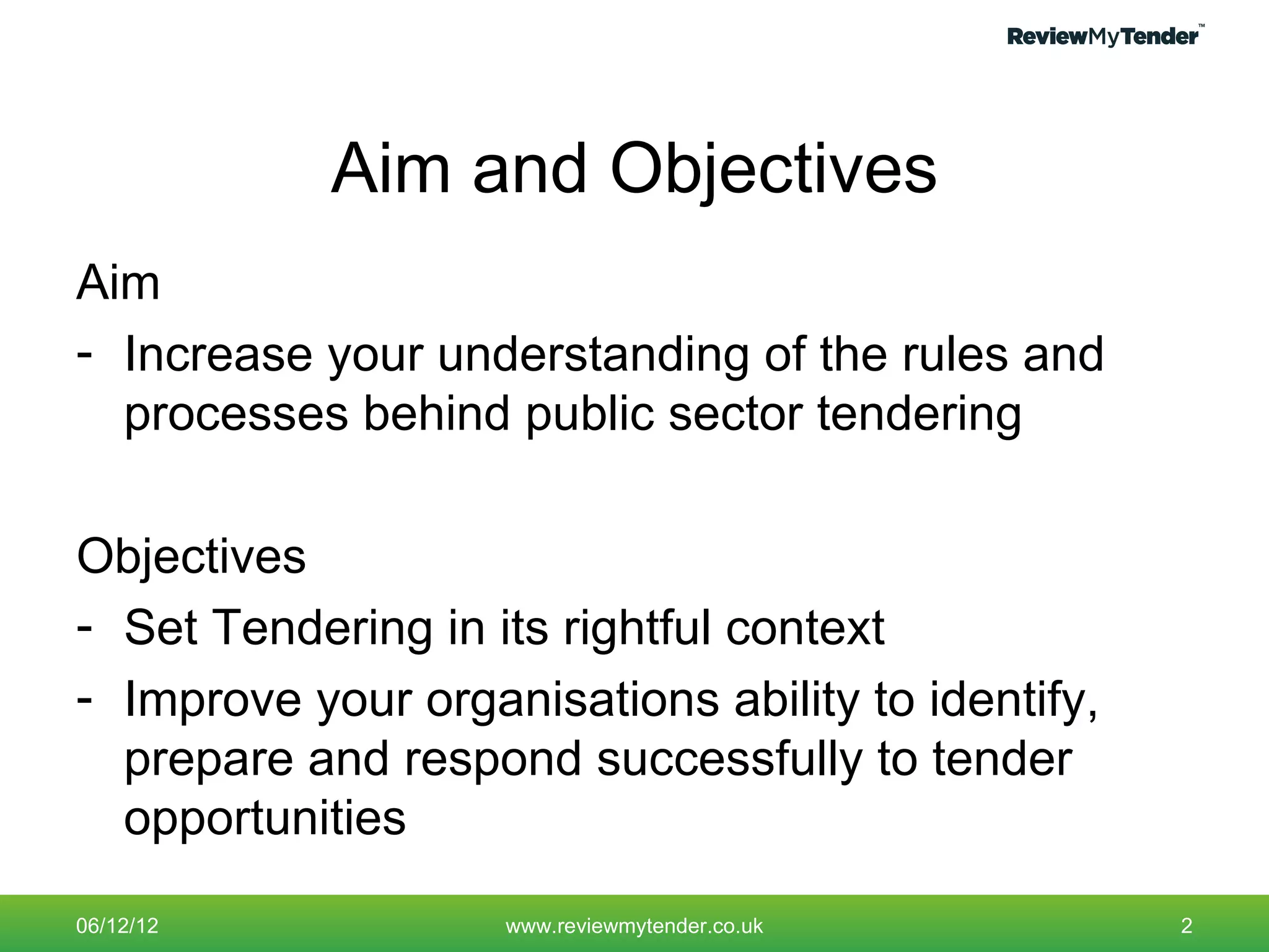 Intro To Procurement And Tendering In Wales Slideset | PPT