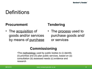 Intro To Procurement And Tendering In Wales Slideset | PPT | Business ...