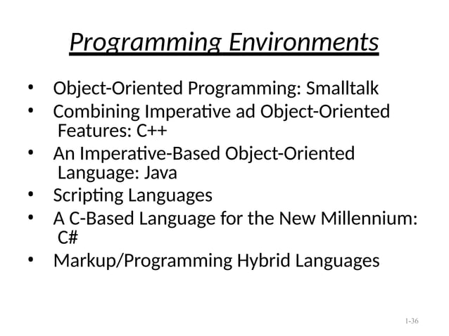 Principles of Intro to Programming Languages | PPT
