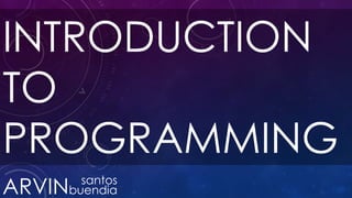 Intro to programming | PPT