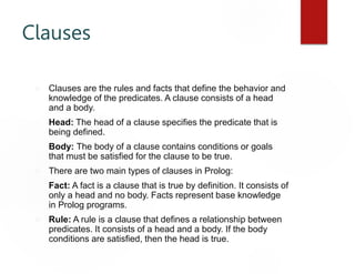 An introduction to Prolog language slide | PPTX