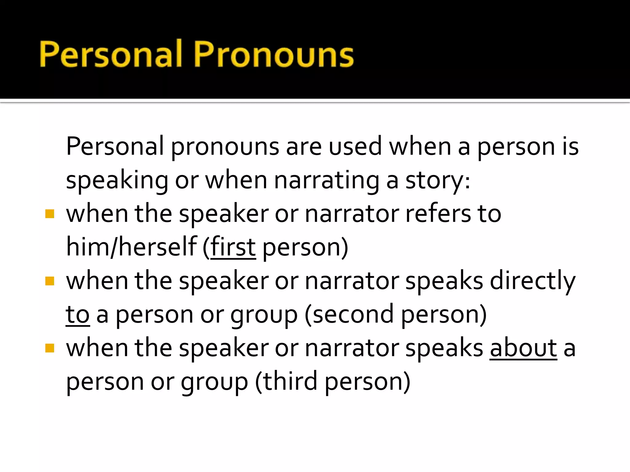 Intro to pronouns | PPT