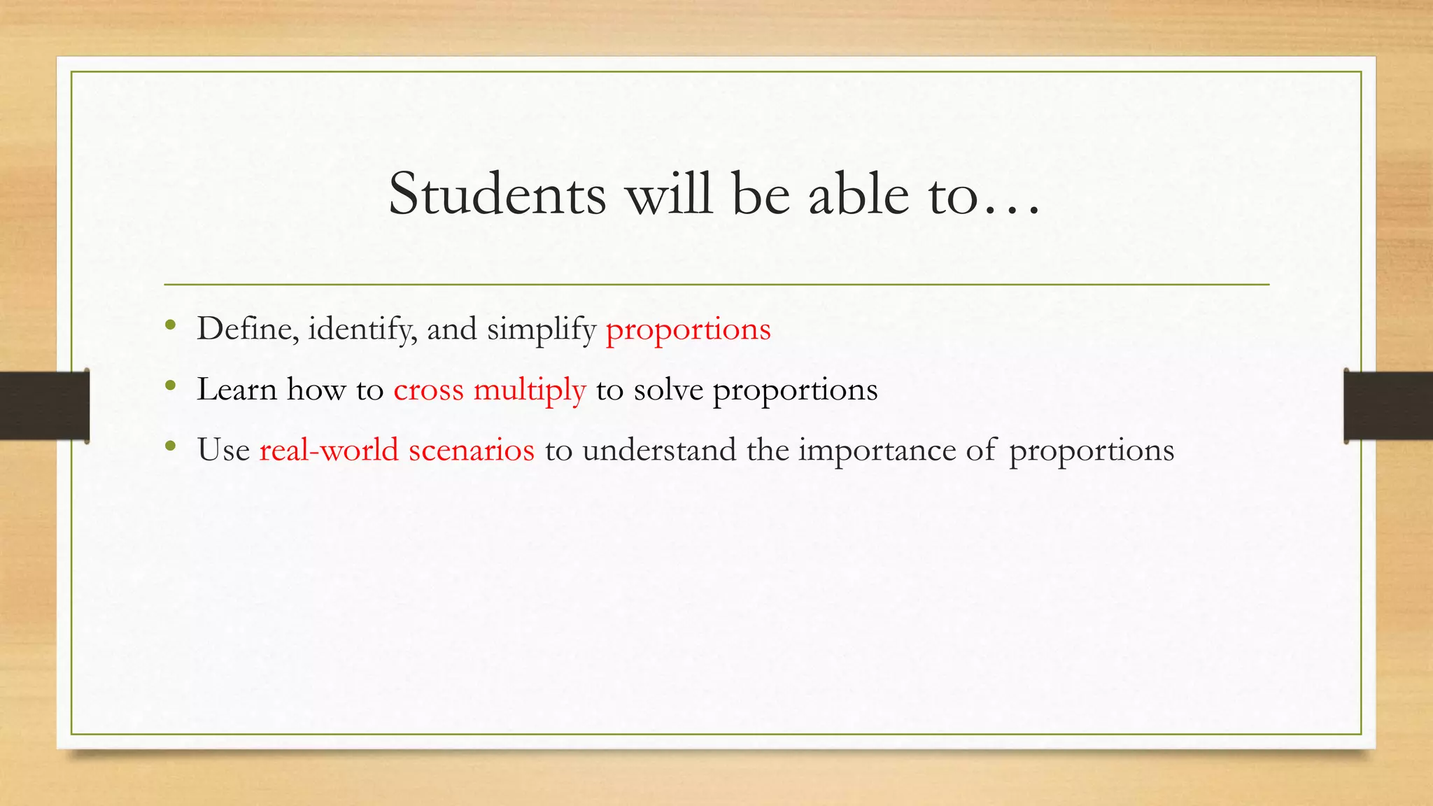 Intro to proportions | PPTX | Desserts and Baking | Food & Drink