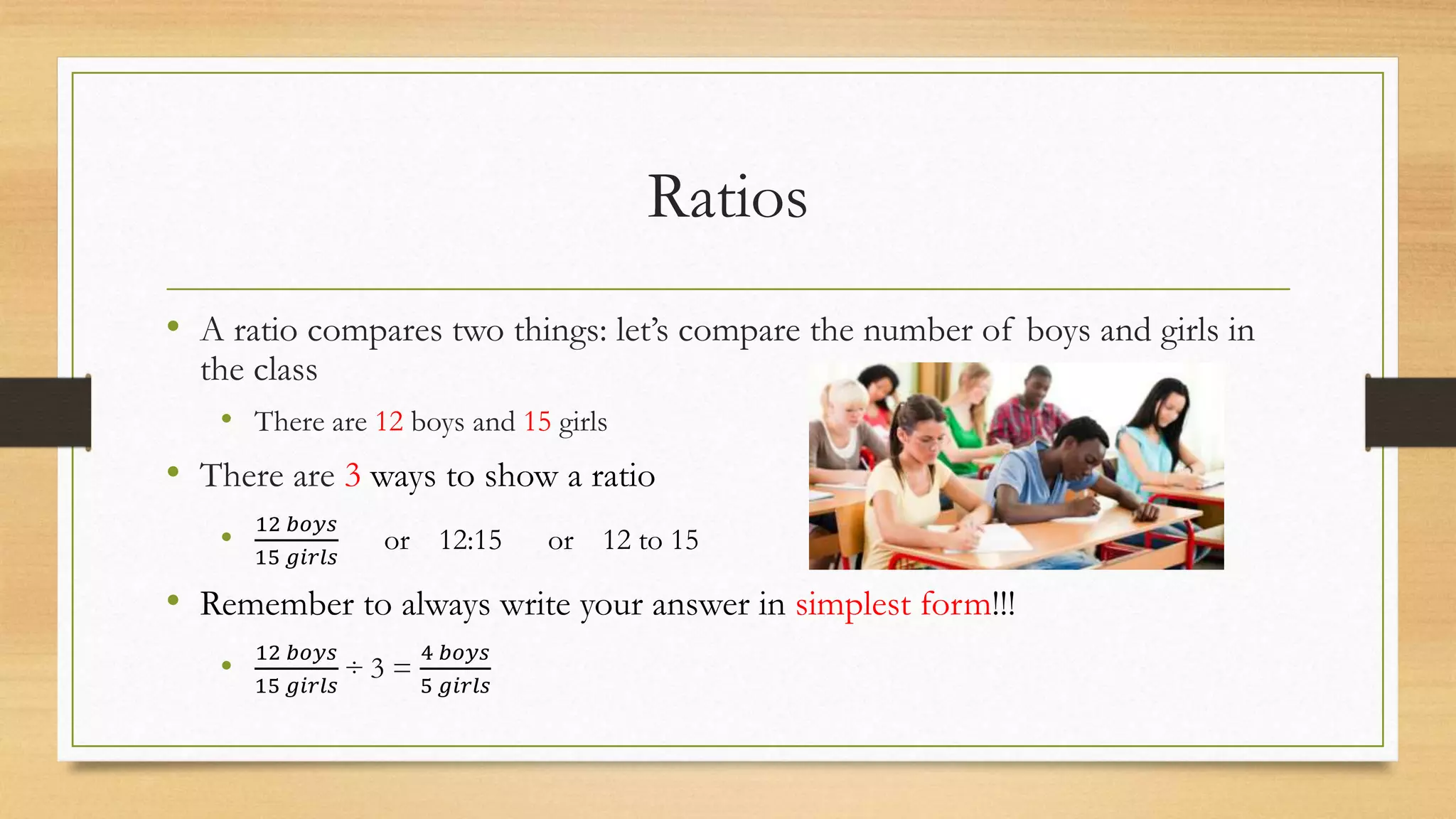 Intro to proportions | PPTX | Desserts and Baking | Food & Drink