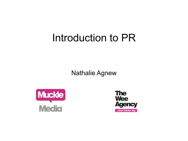 Intro to PR presentation for start-ups | PPT
