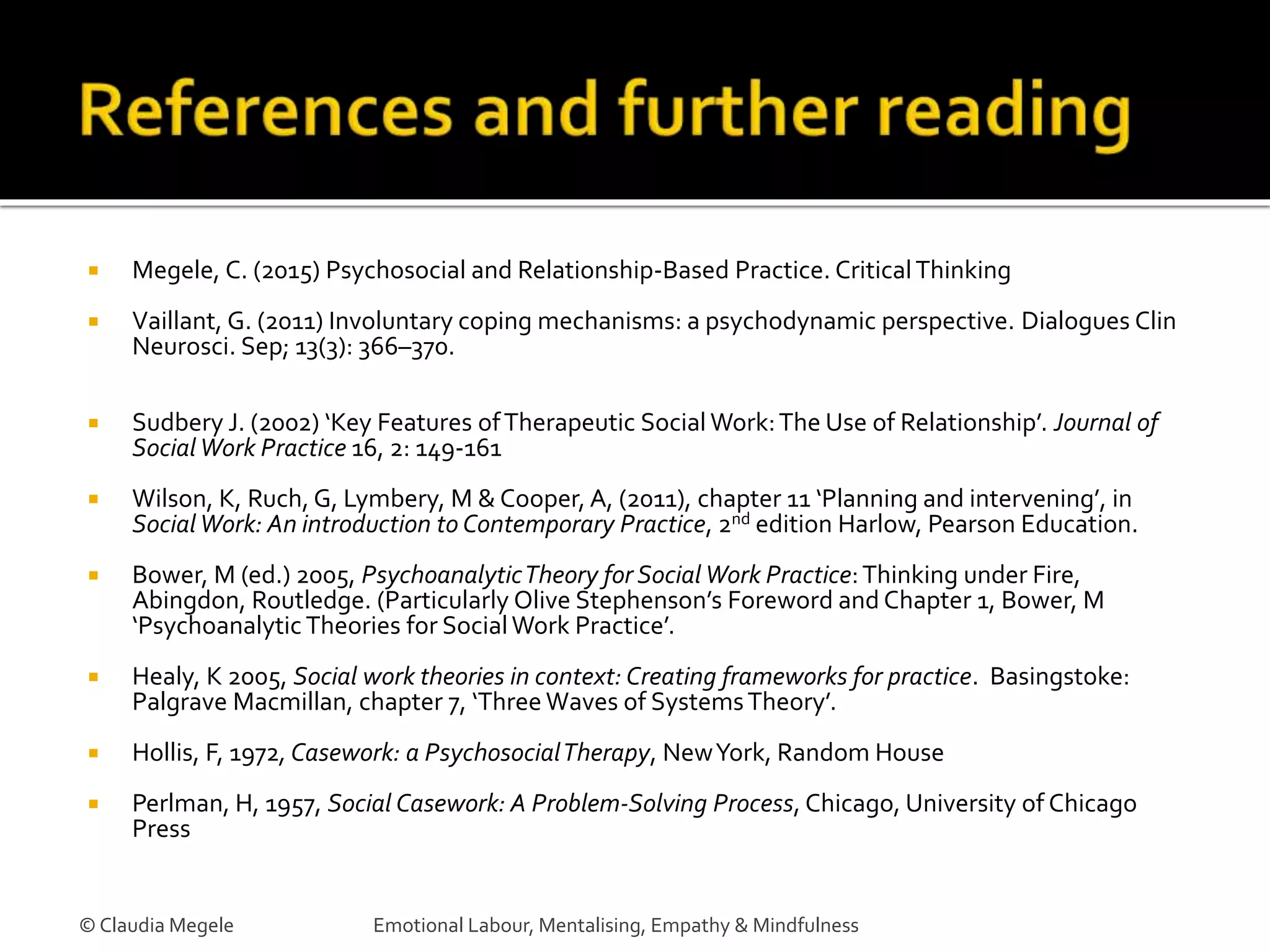 Psychodynamic Theory and Social Work | PPTX
