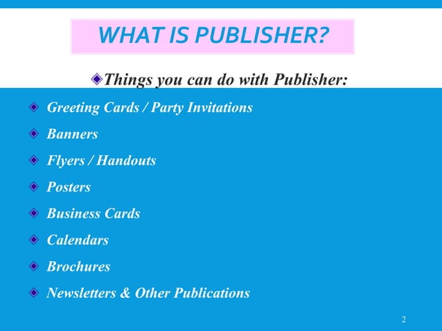 Introduction to Publisher (Basic ICT Guide) | PPT