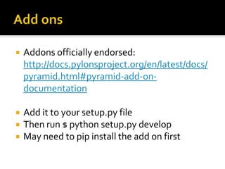 Intro to Pylons / Pyramid | PPT