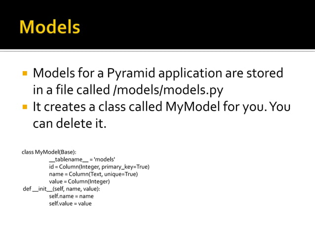Intro to Pylons / Pyramid | PPT