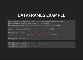 Intro to py spark (and cassandra) | PDF