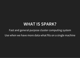 Intro to py spark (and cassandra) | PDF