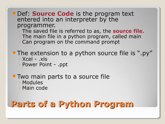 Intro to Python | PPT
