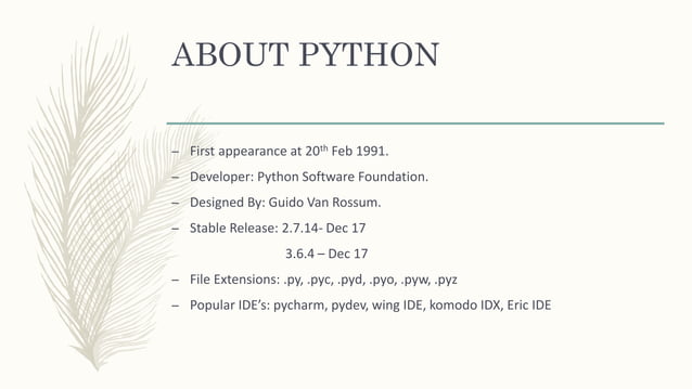 Introduction to python | PPT