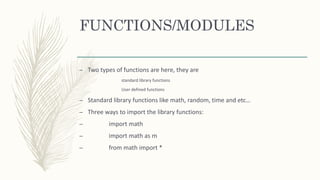 Introduction to python | PPT