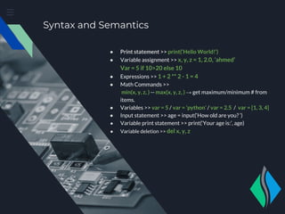 Introduction to python | PPT