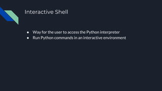 Intro to python | PPT