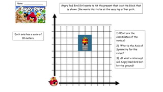 Intro to Quadratic Graphs with Angry Birds | PPTX