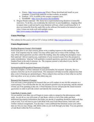 Introduction to Qualitative Research - Syllabus Spring 2014 | DOC