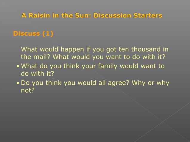Intro to raisin in the sun ppt | PPT