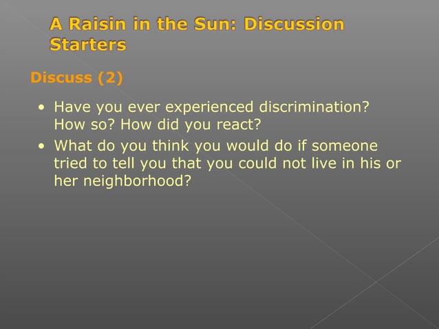 Intro to raisin in the sun ppt | PPT