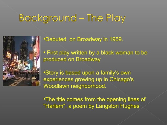 Intro to raisin in the sun ppt