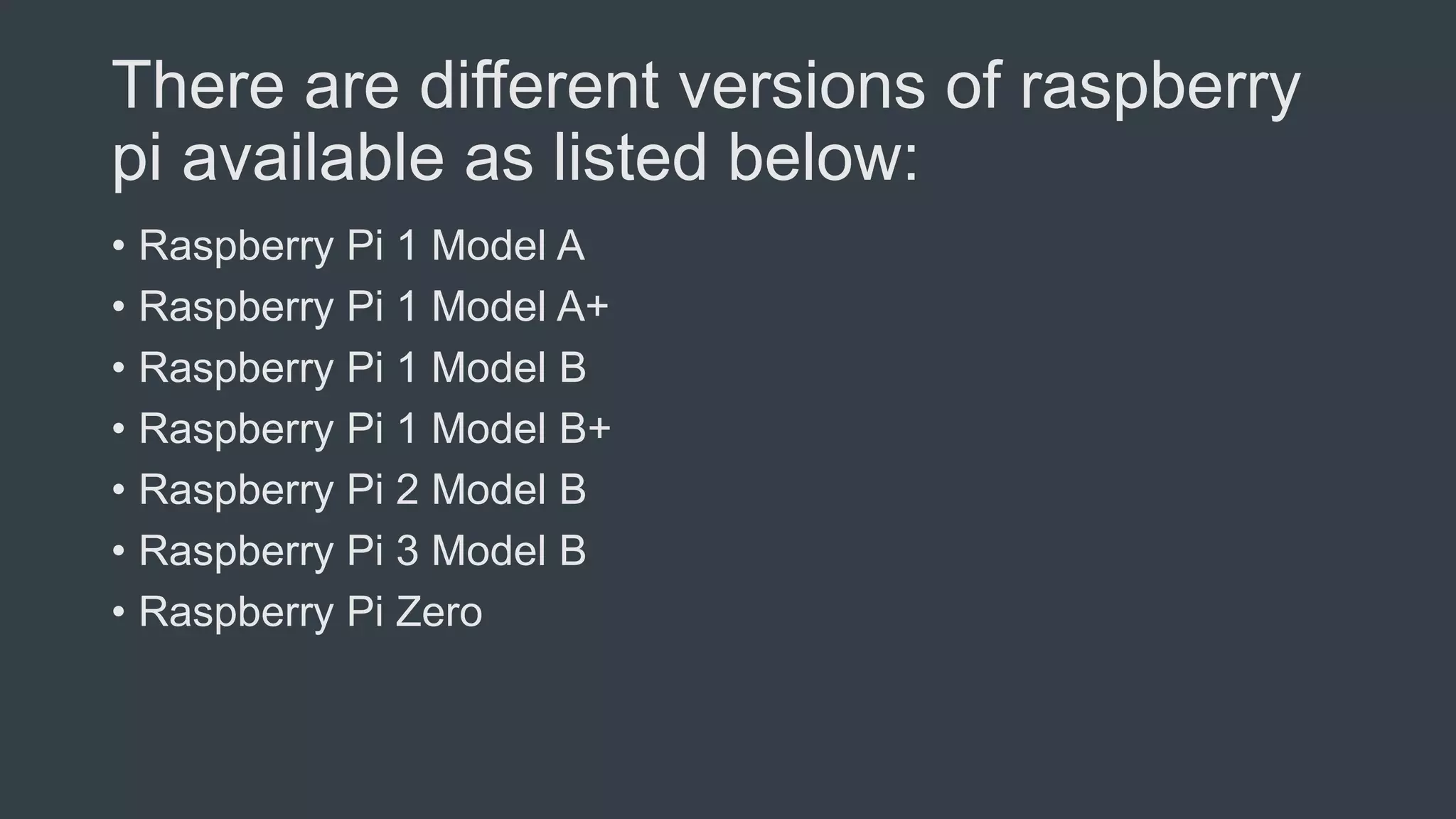 Intro to raspberry pi | PPTX