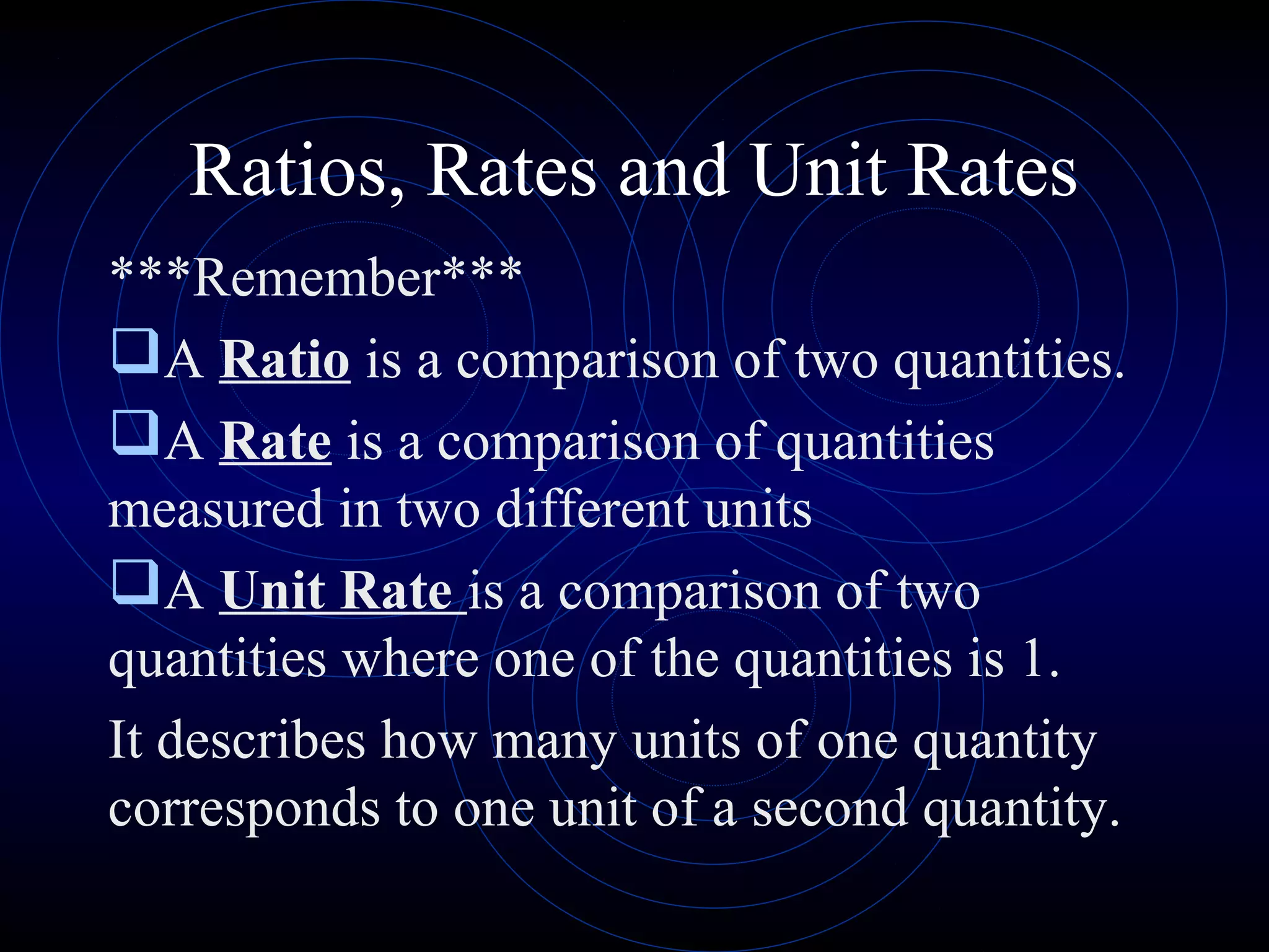 Intro to ratios, rates, and unit rates | PPT
