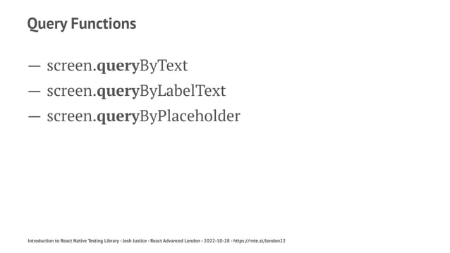 Intro to React Native Testing Library | PDF