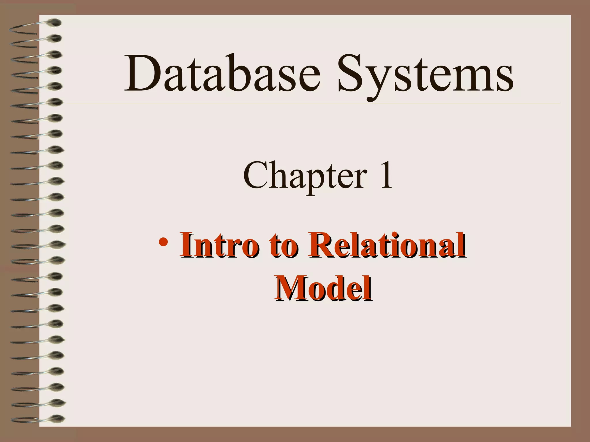 Intro to relational model | PPT
