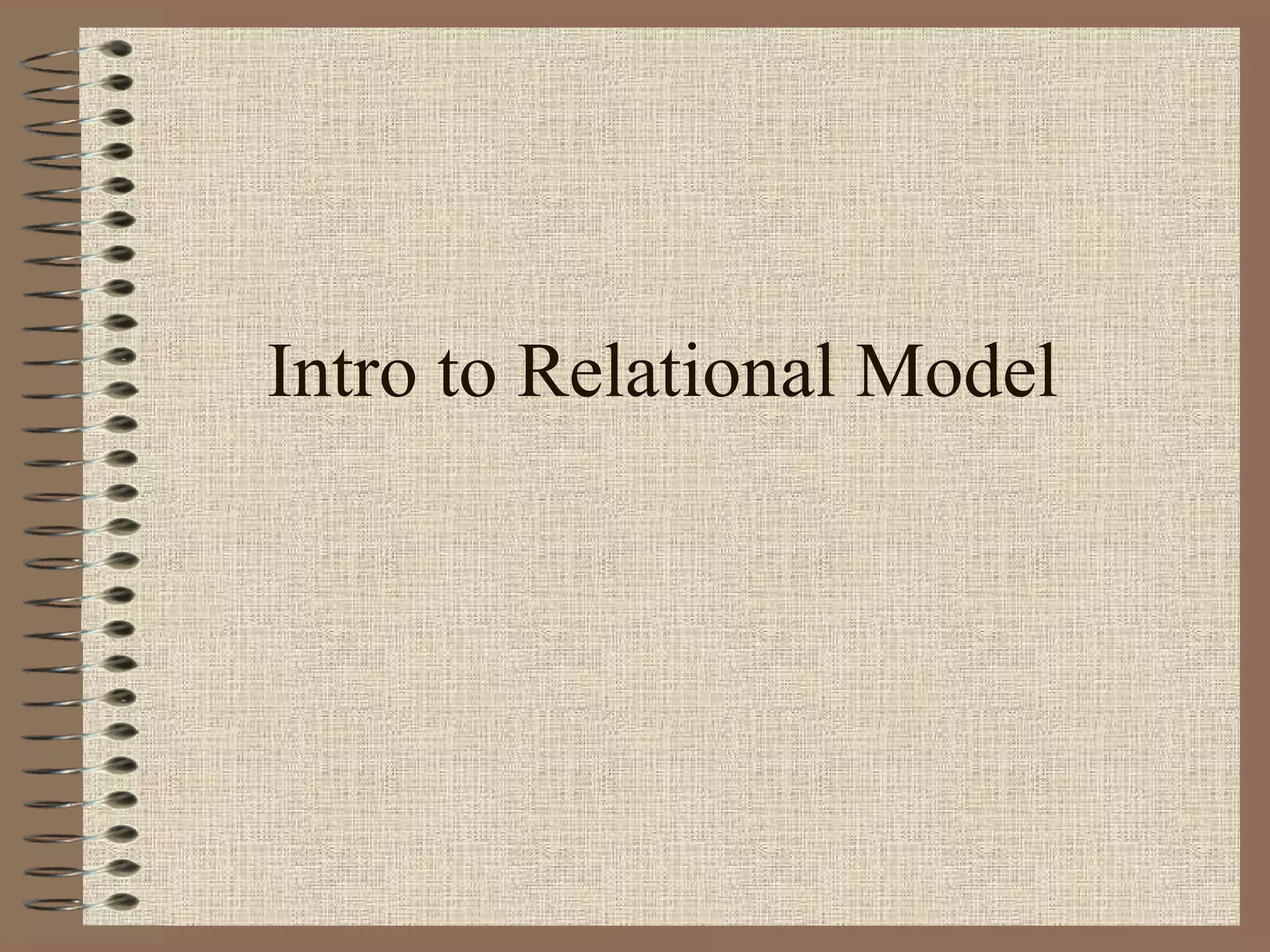 Intro To Relational Model Ppt