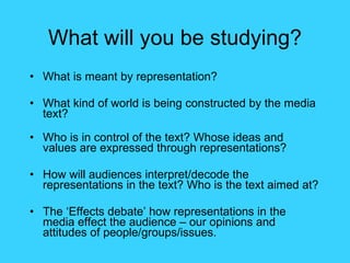 Intro to representation wjec | PPT