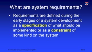 Intro to requirements eng. | PPT