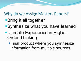 Introduction to IT Master Papers at UNI | PPT | Education