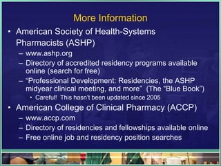 Intro to residencies 2010 | PPTX | Postgraduate Education | College ...