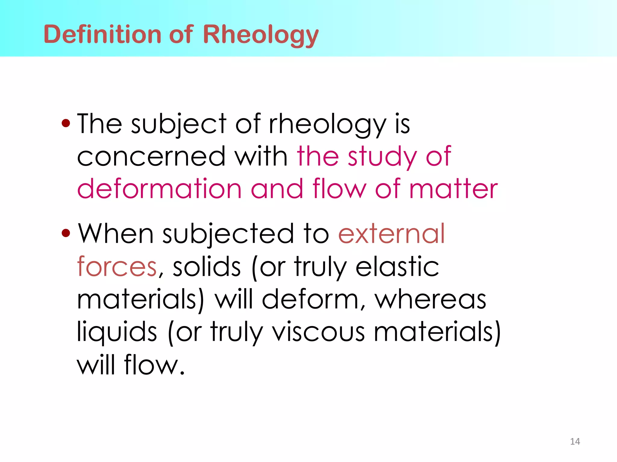 Introduction to Food Rheology | PDF