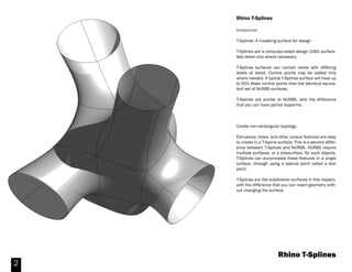 Intro to Rhino T Splines | PDF