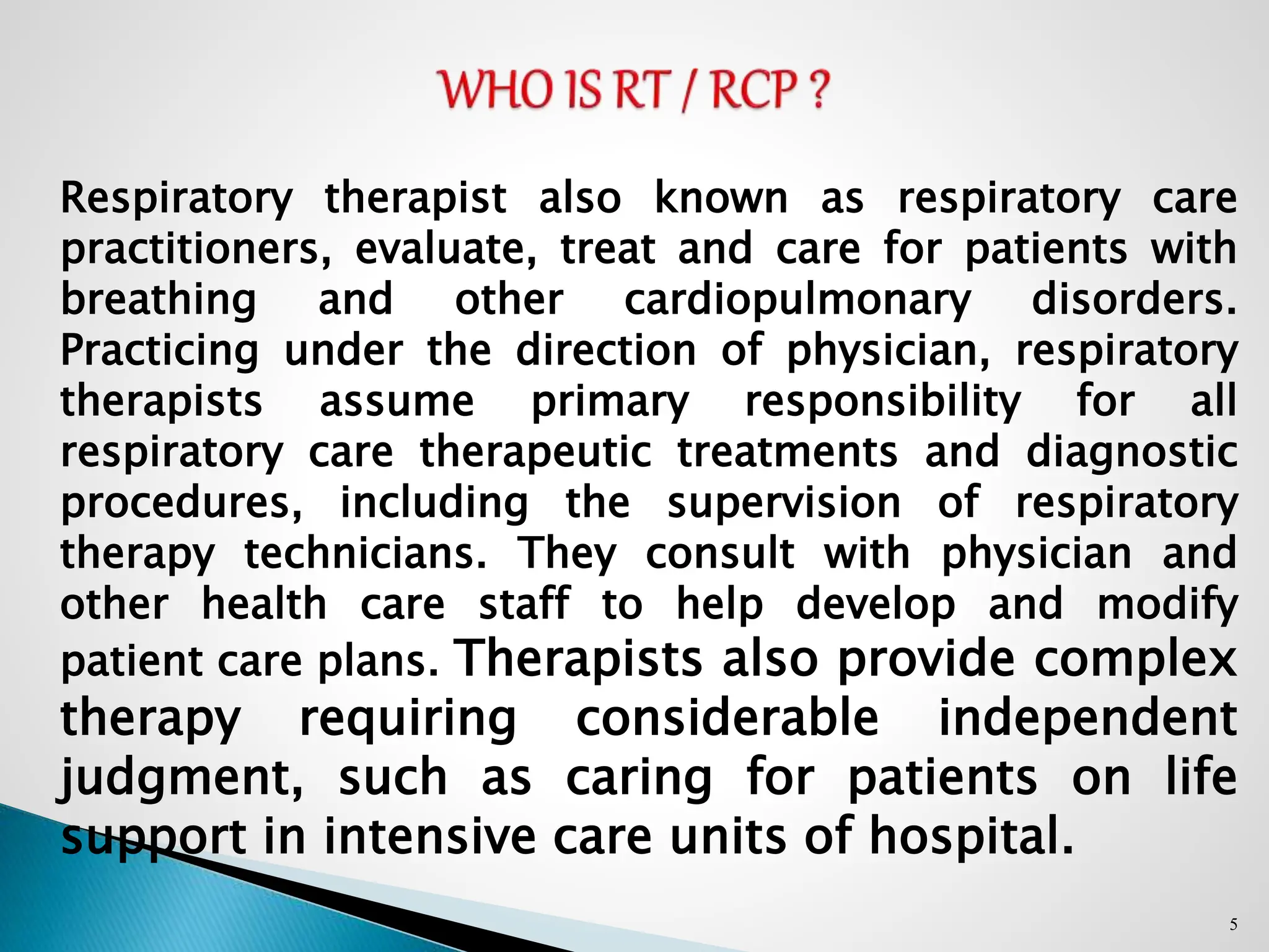 Introduction to respiratory therapy for RT students | PPTX