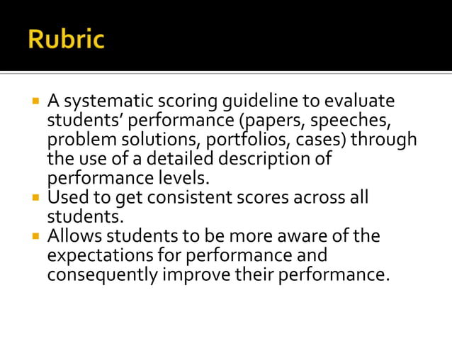 Intro to rubric | PPTX | Standardized Testing | Educational Assessment