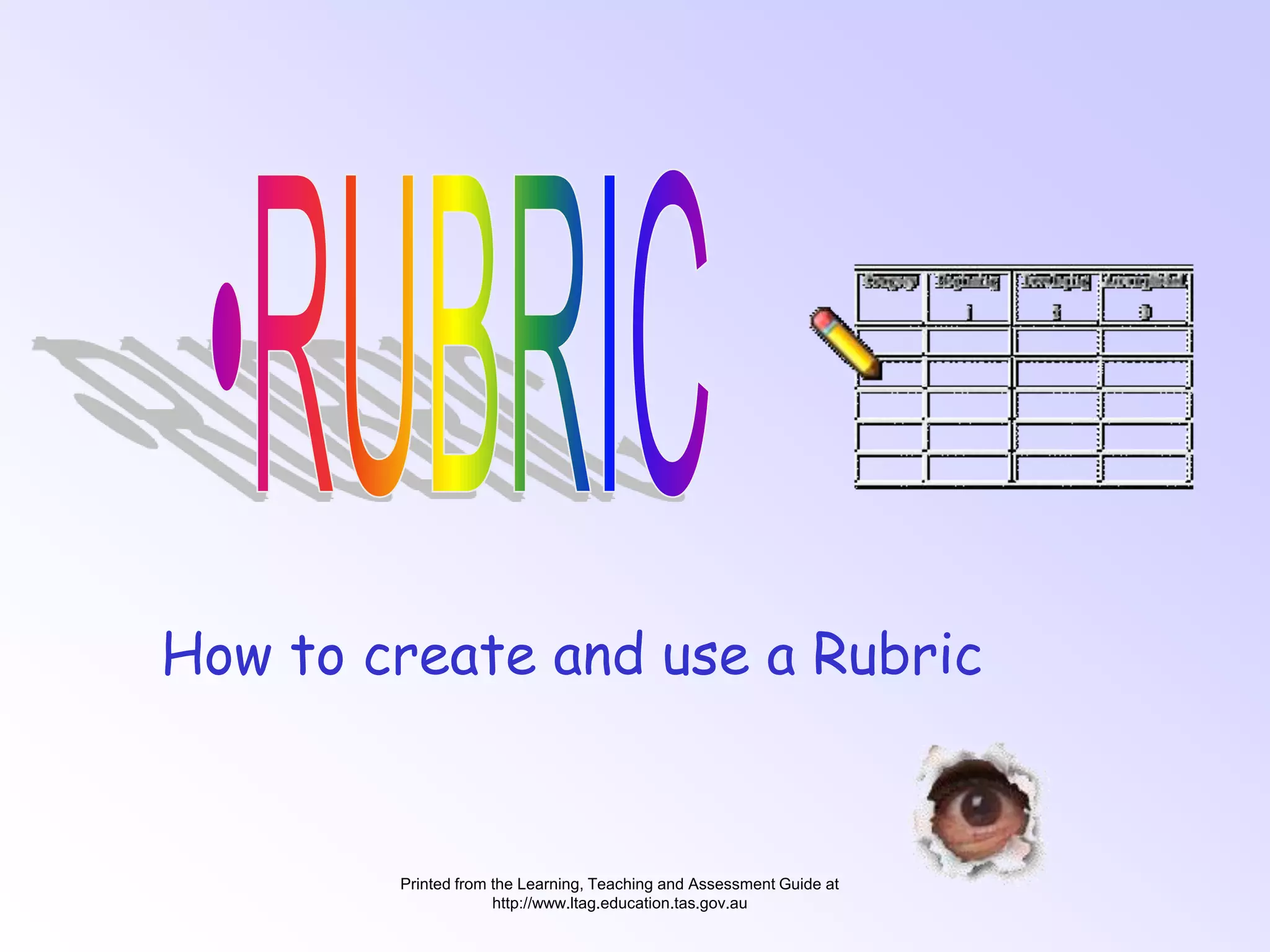 Introduction to Rubrics | PPT