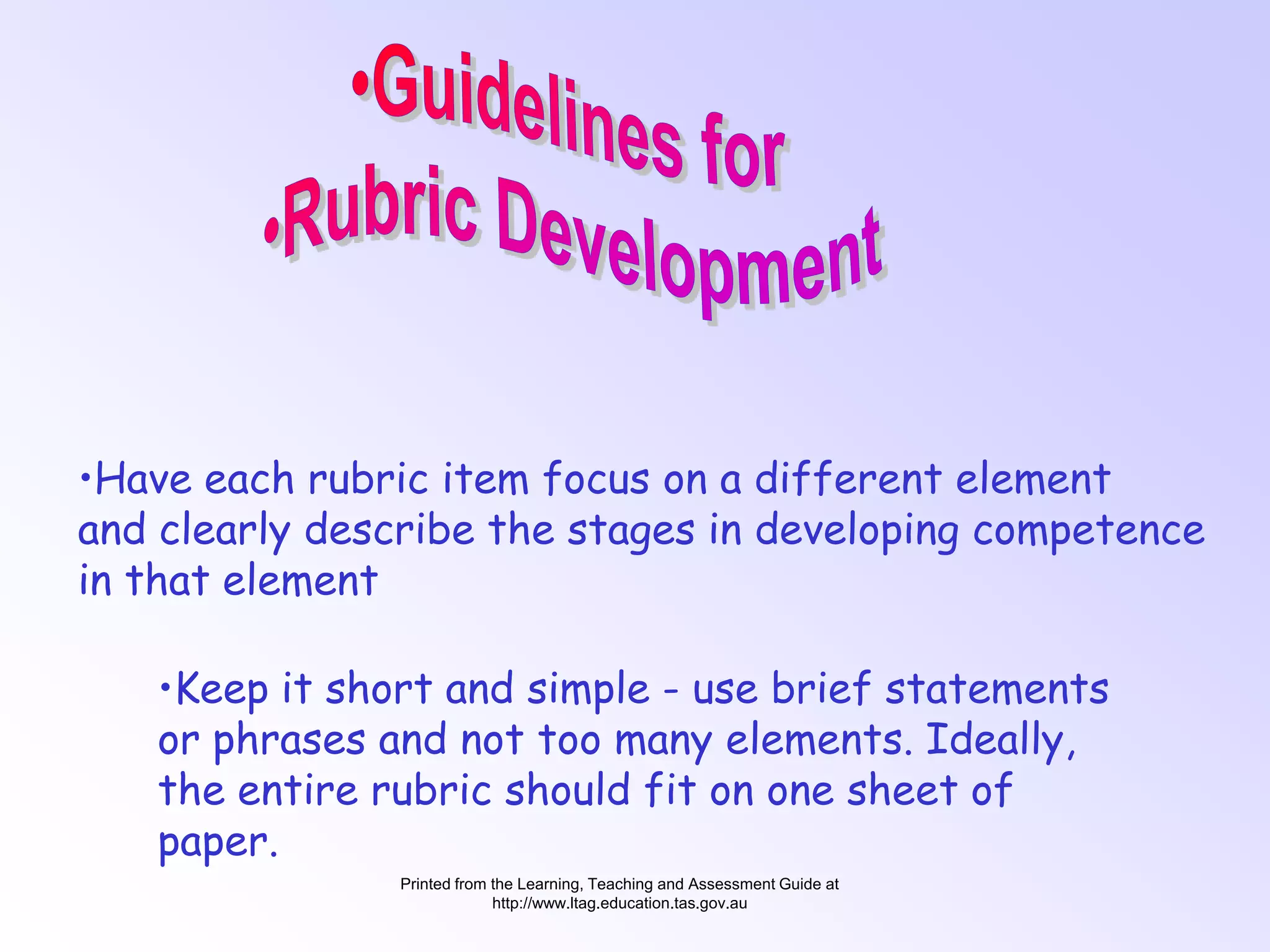 Introduction to Rubrics | PPT