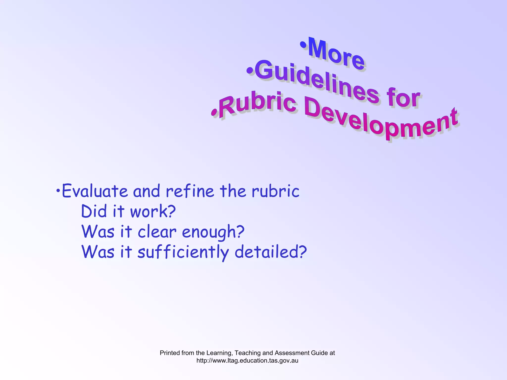 Introduction to Rubrics | PPT