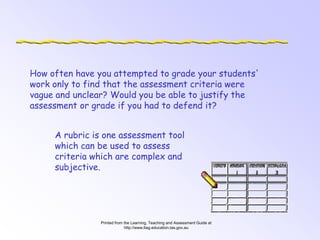 Introduction to Rubrics | PPT