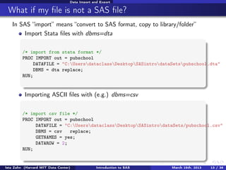 Introduction to SAS | PDF