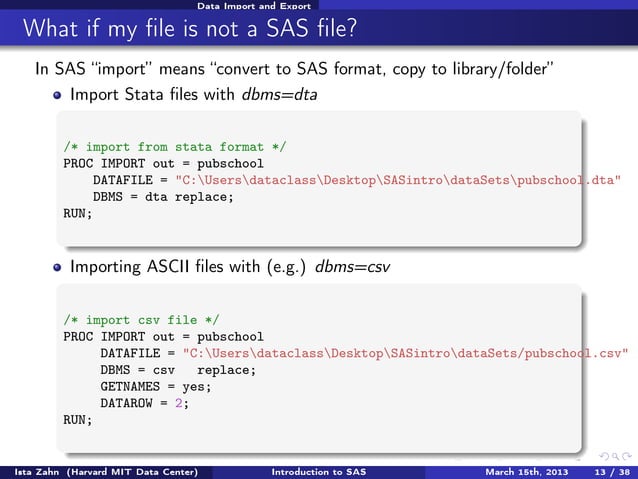 Introduction to SAS | PDF