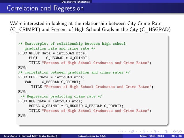 Introduction to SAS | PDF
