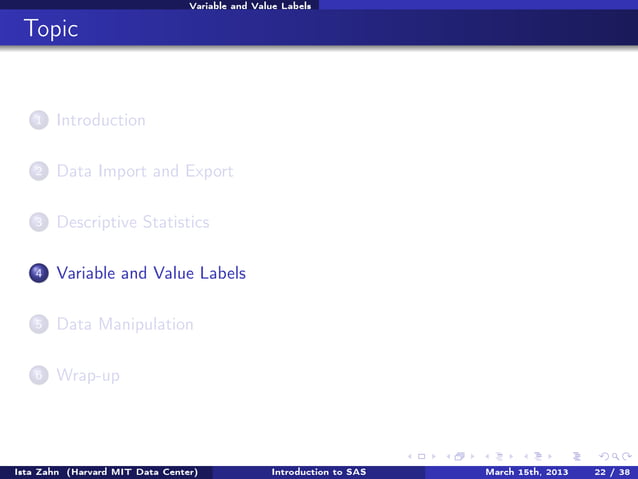 Introduction to SAS | PDF