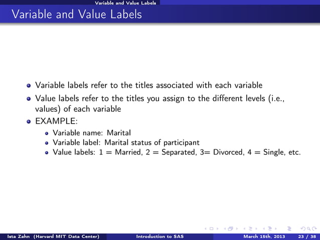 Introduction to SAS | PDF