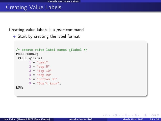 Introduction to SAS | PDF