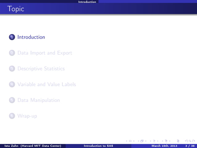 Introduction to SAS | PDF